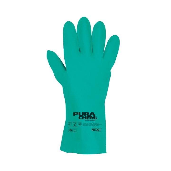 LUVA NITRILICA VERDE S/F PURACHEM T/G CA51168 | Abrafer